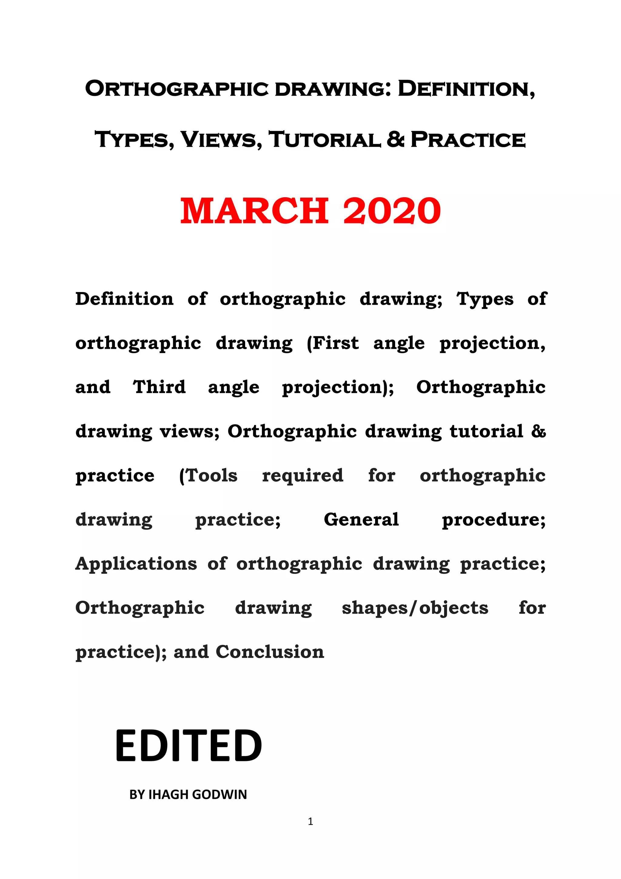 Orthographic Drawing_Definition, Types, Views, Tutorial & Practice | PDF