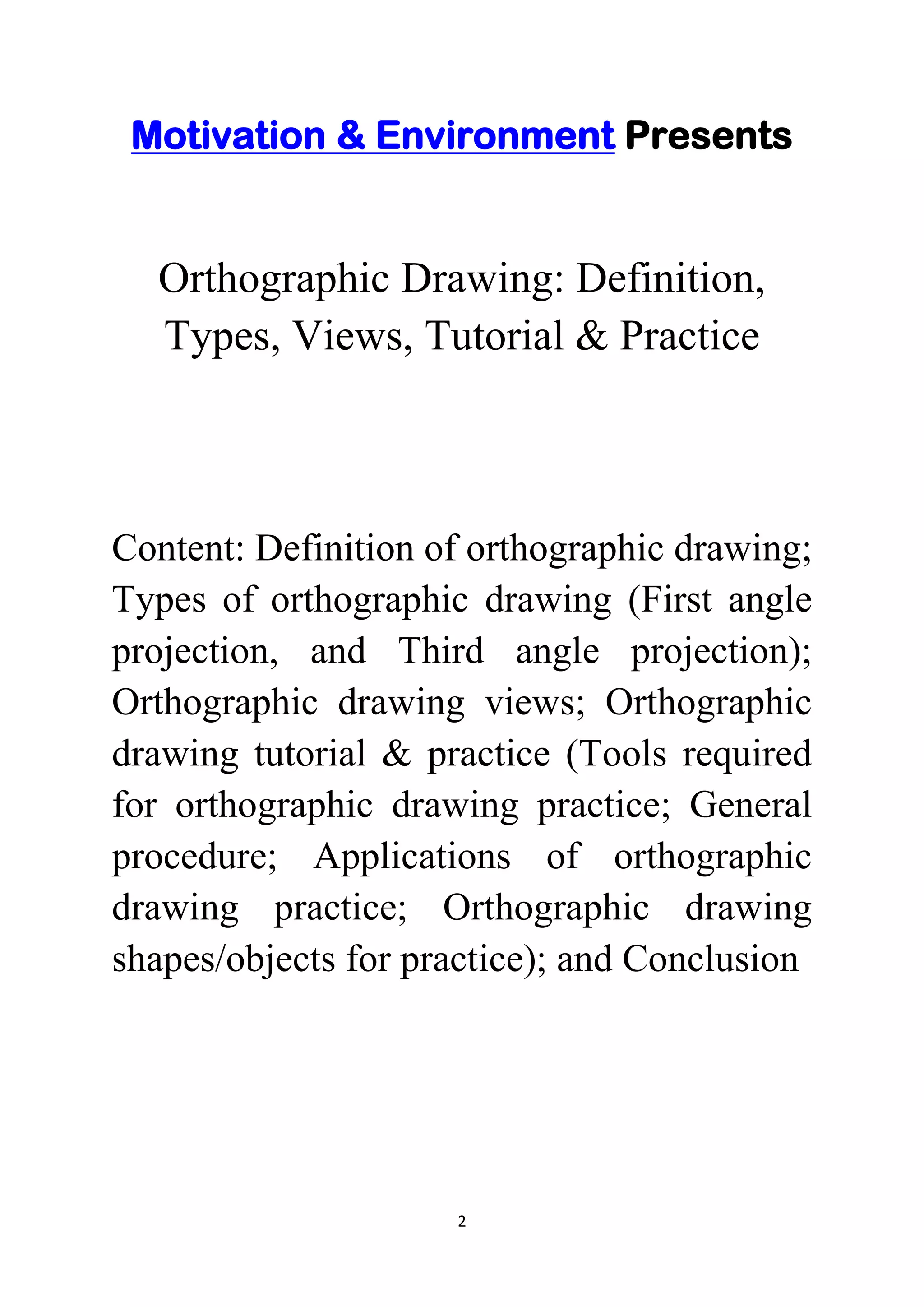 Orthographic Drawing_Definition, Types, Views, Tutorial & Practice | PDF