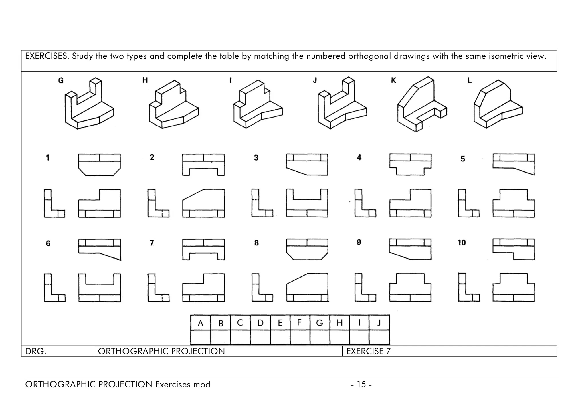 Orthographic projection exercises | PDF