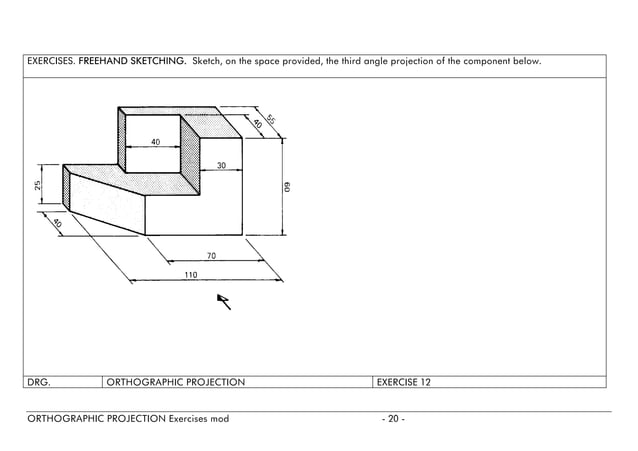 Orthographic projection exercises | PDF | Drawing and Sketching | Arts ...