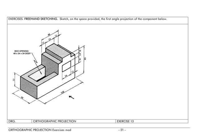 Orthographic projection exercises | PDF | Drawing and Sketching | Arts ...