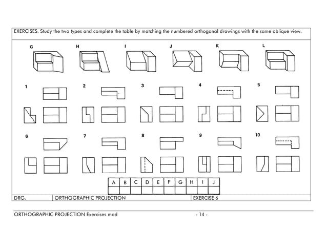 Orthographic projection exercises | PDF | Drawing and Sketching | Arts ...