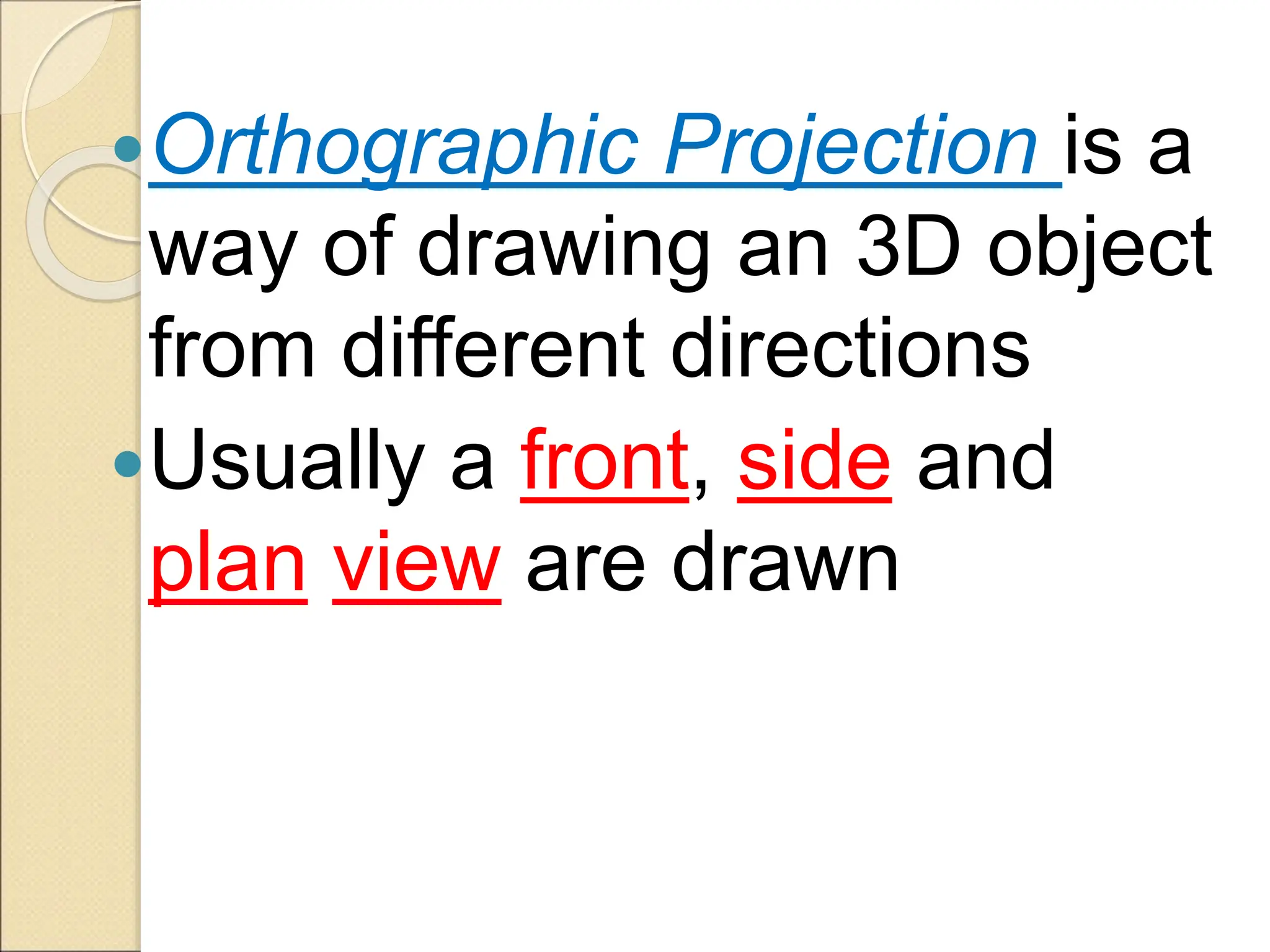 Orthographic Projection for 1st yr engineering students | PPT