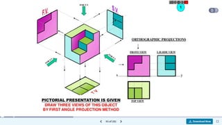 orthographic projections worksheet_exercise | PPTX