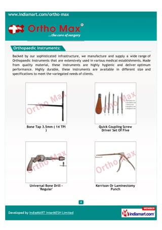 Ortho Max, Maxillofacial Instruments, Vadodara | PDF