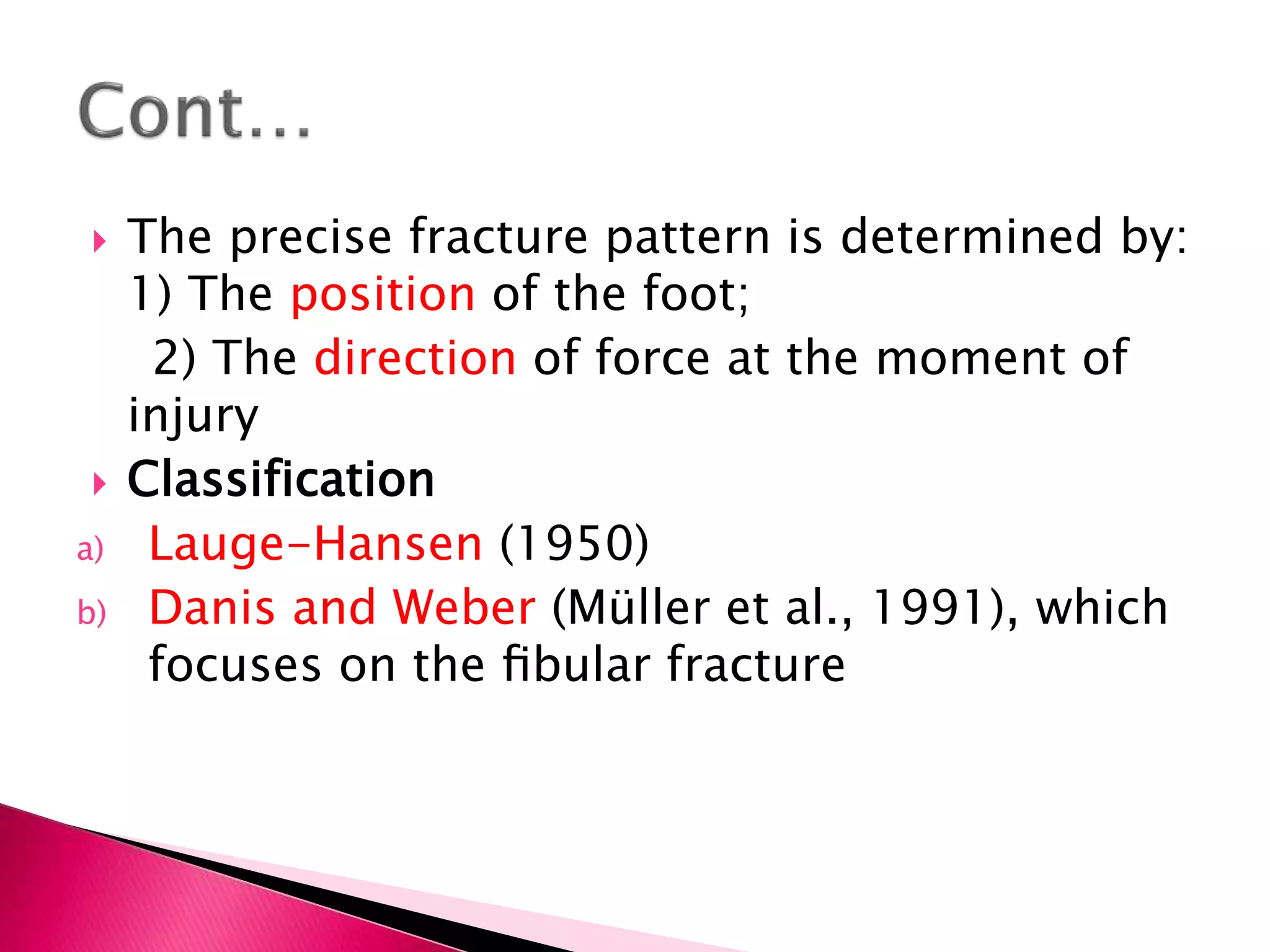 Tibia and fibula diaphysis, ankle and foot injuries | PPTX