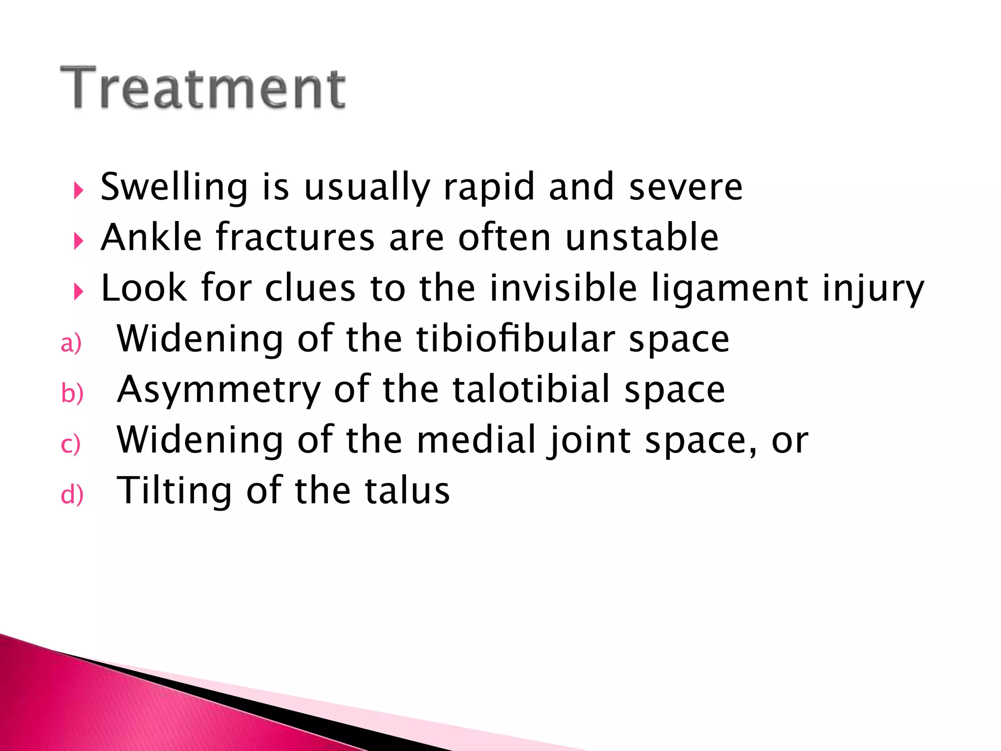 Tibia and fibula diaphysis, ankle and foot injuries | PPTX