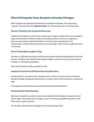 Orthopedic Data Analytics - Turning Surgical Data into Better Outcomes ...