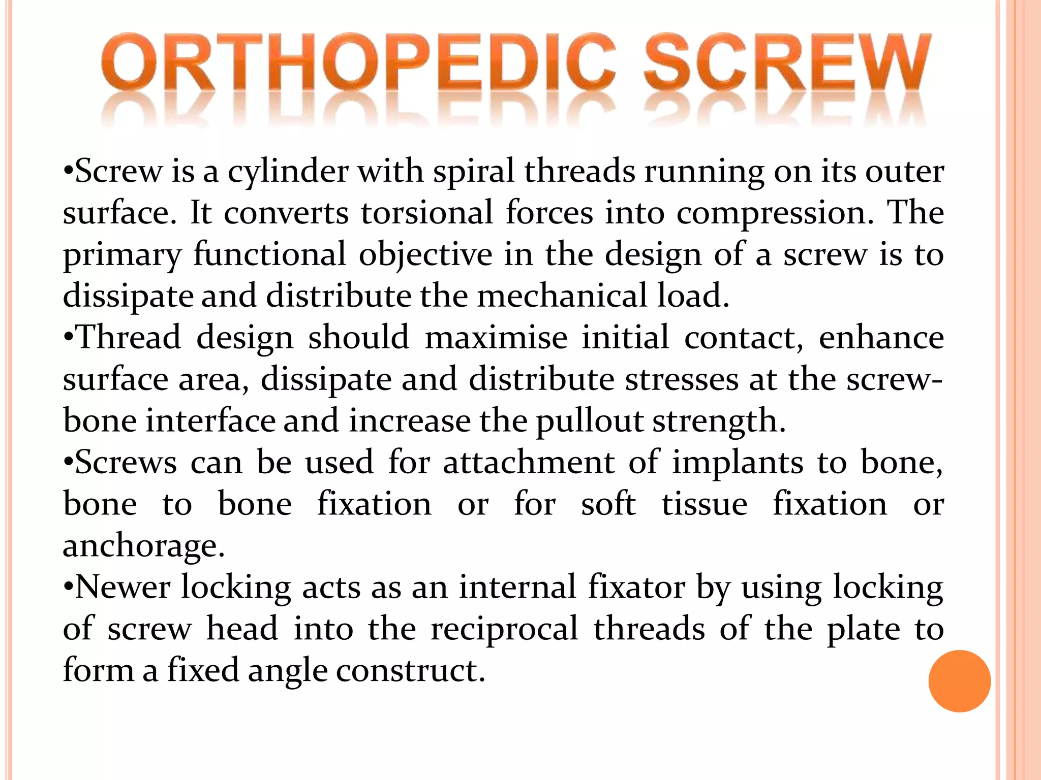 Orthopedic implants used in Operation Theater | PPTX