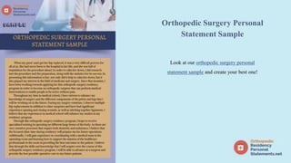 Best 4 Orthopedic Residency Personal Statement Examples | PPTX