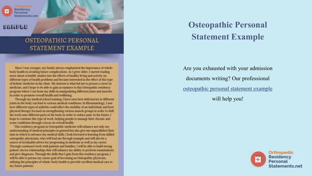 Best 4 Orthopedic Residency Personal Statement Examples | PPTX