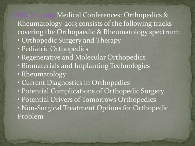 Orthopedics & Rheumatology | PPTX