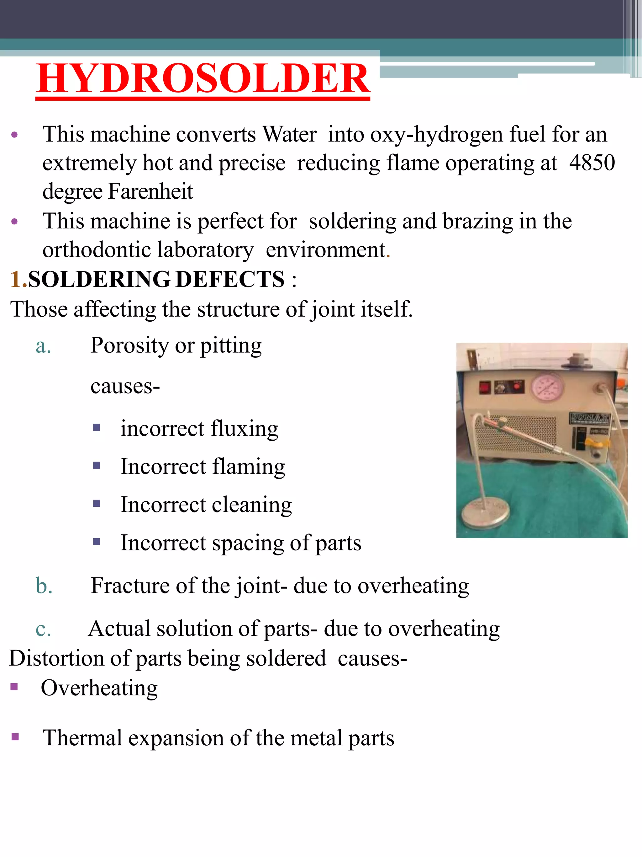 orthodontics- soldering and welding | PPTX