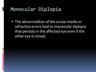 Orthoptic approach to dipolopia | PPT