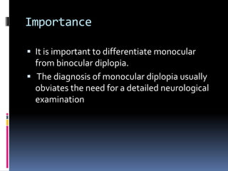 Orthoptic approach to dipolopia | PPTX