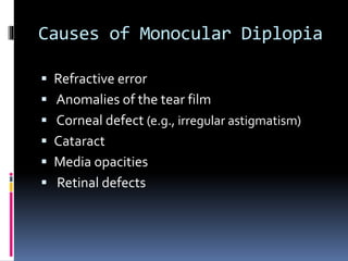 Orthoptic approach to dipolopia | PPTX