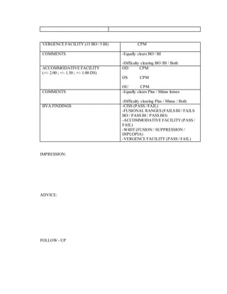 Orthoptics case sheet | DOCX