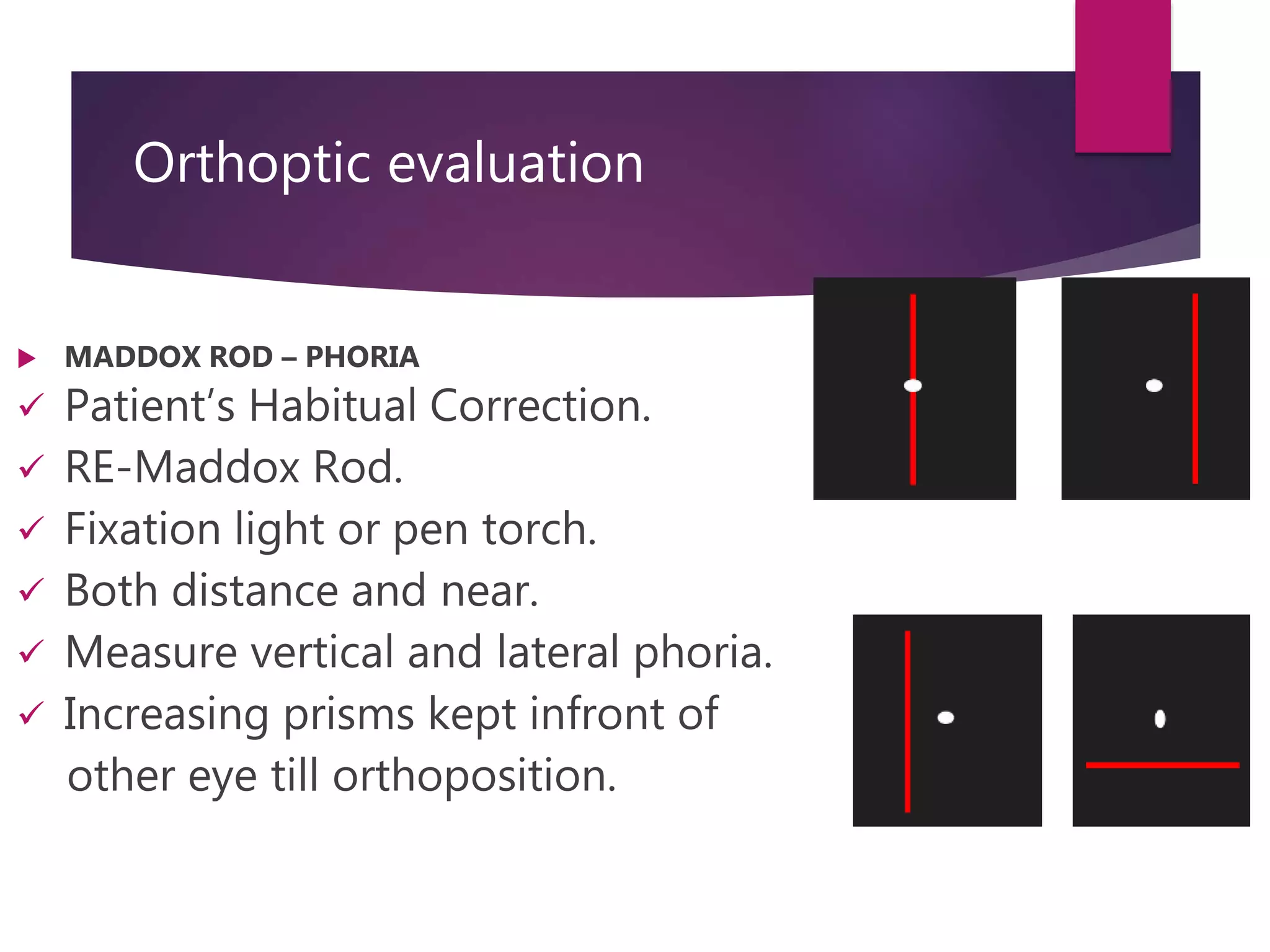 Orthoptics Introduction test | PPTX