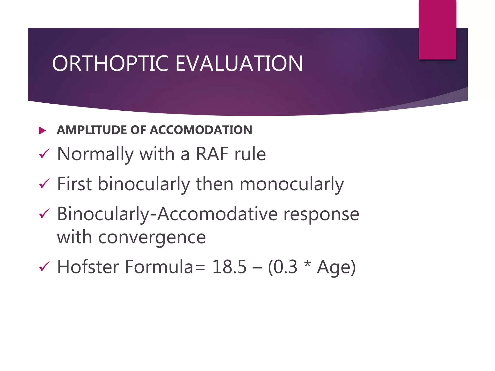 Orthoptics Introduction test | PPTX