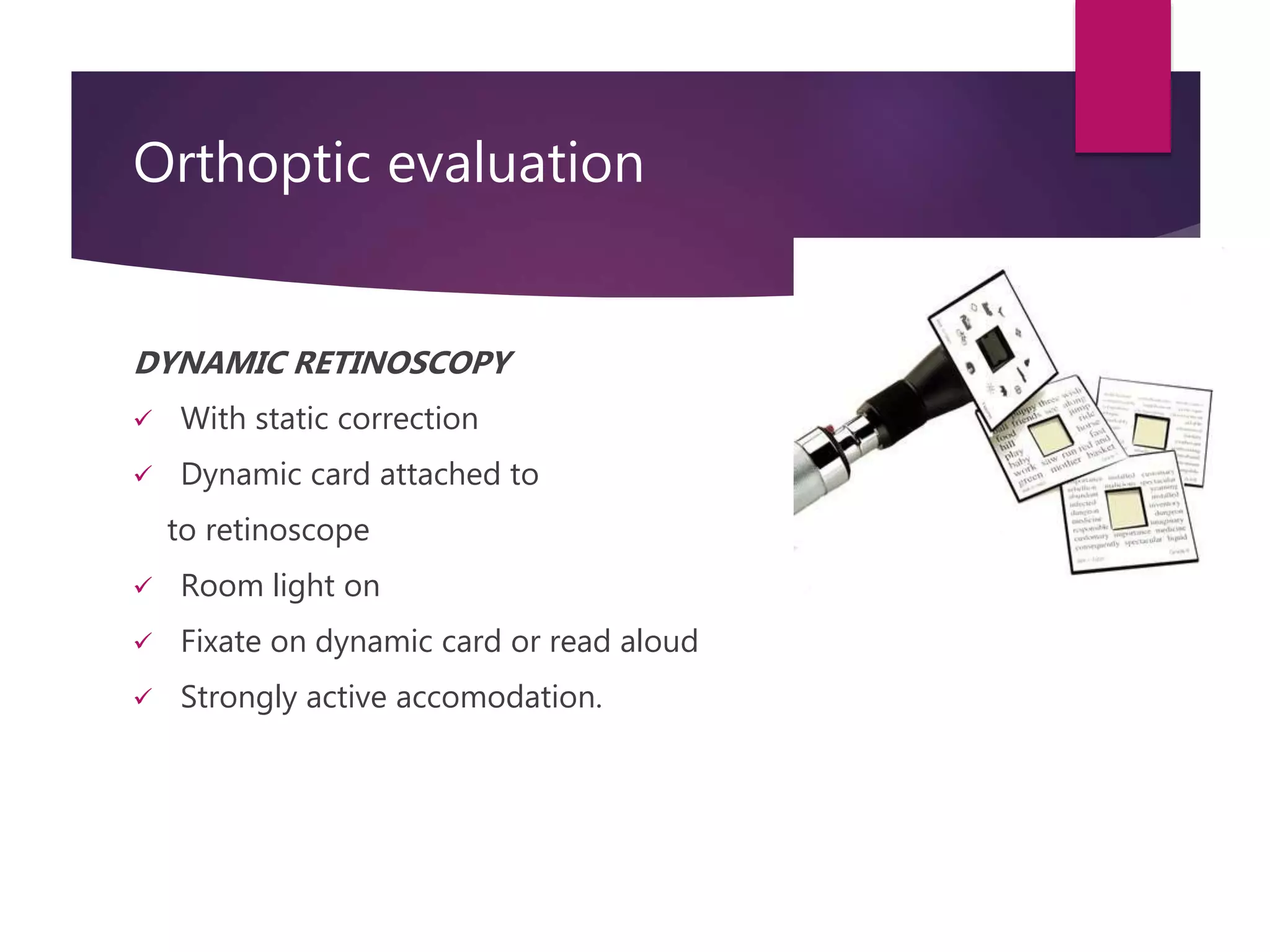 Orthoptics Introduction test | PPTX