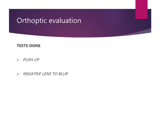 Orthoptics Introduction test | PPTX