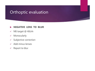Orthoptics Introduction test | PPTX