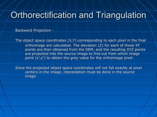 Orthorectification and triangulation | PPT