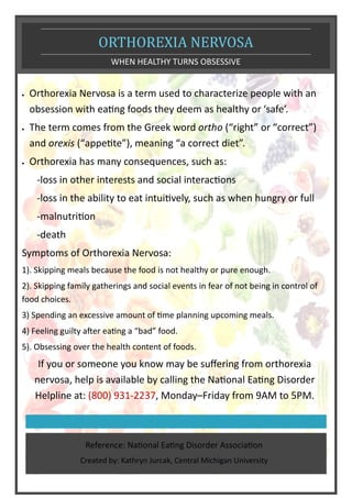 Orthorexia fact sheet | PDF