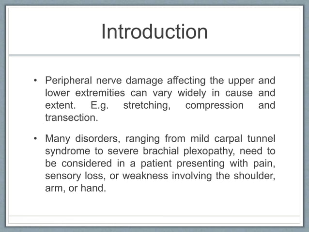 Peripheral nerve injuries | PPTX