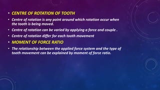 ortho seminar biomechanics of tooth movement | PPTX | Dental Health ...