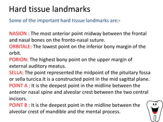 Cephalometrics ( landmarks,Lines and Planes ) | PPTX