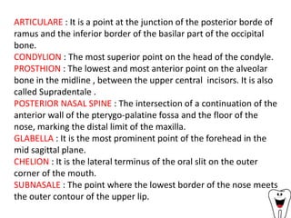 Cephalometrics ( landmarks,Lines and Planes ) | PPTX