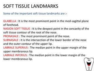 Cephalometrics ( landmarks,Lines and Planes ) | PPTX