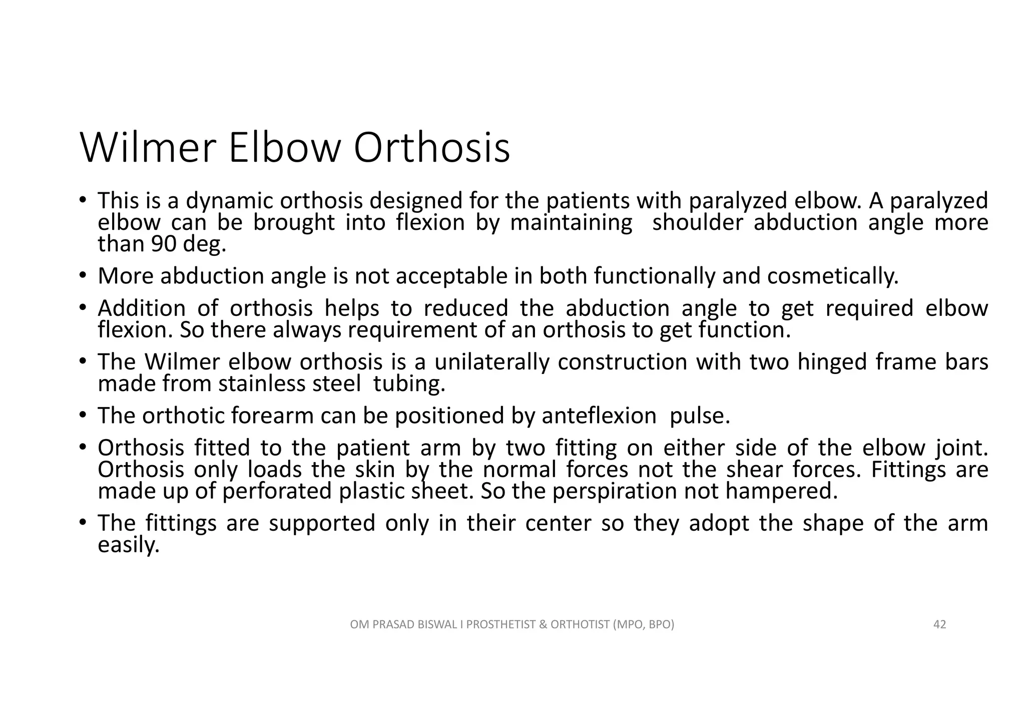Orthoses for shoulder, elbow and forearm | PDF