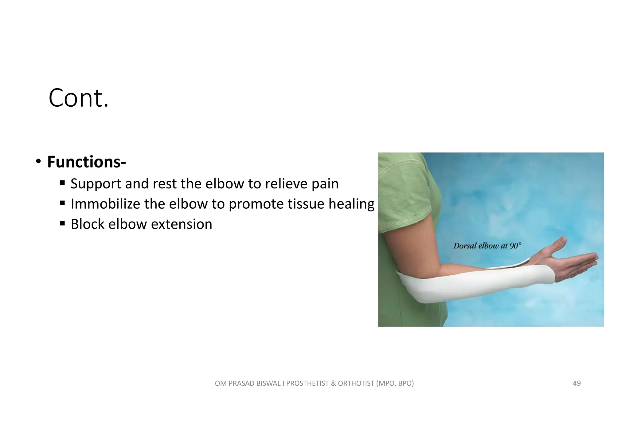 Orthoses for shoulder, elbow and forearm | PDF