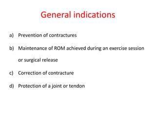 Orthoses for burns management | PPT
