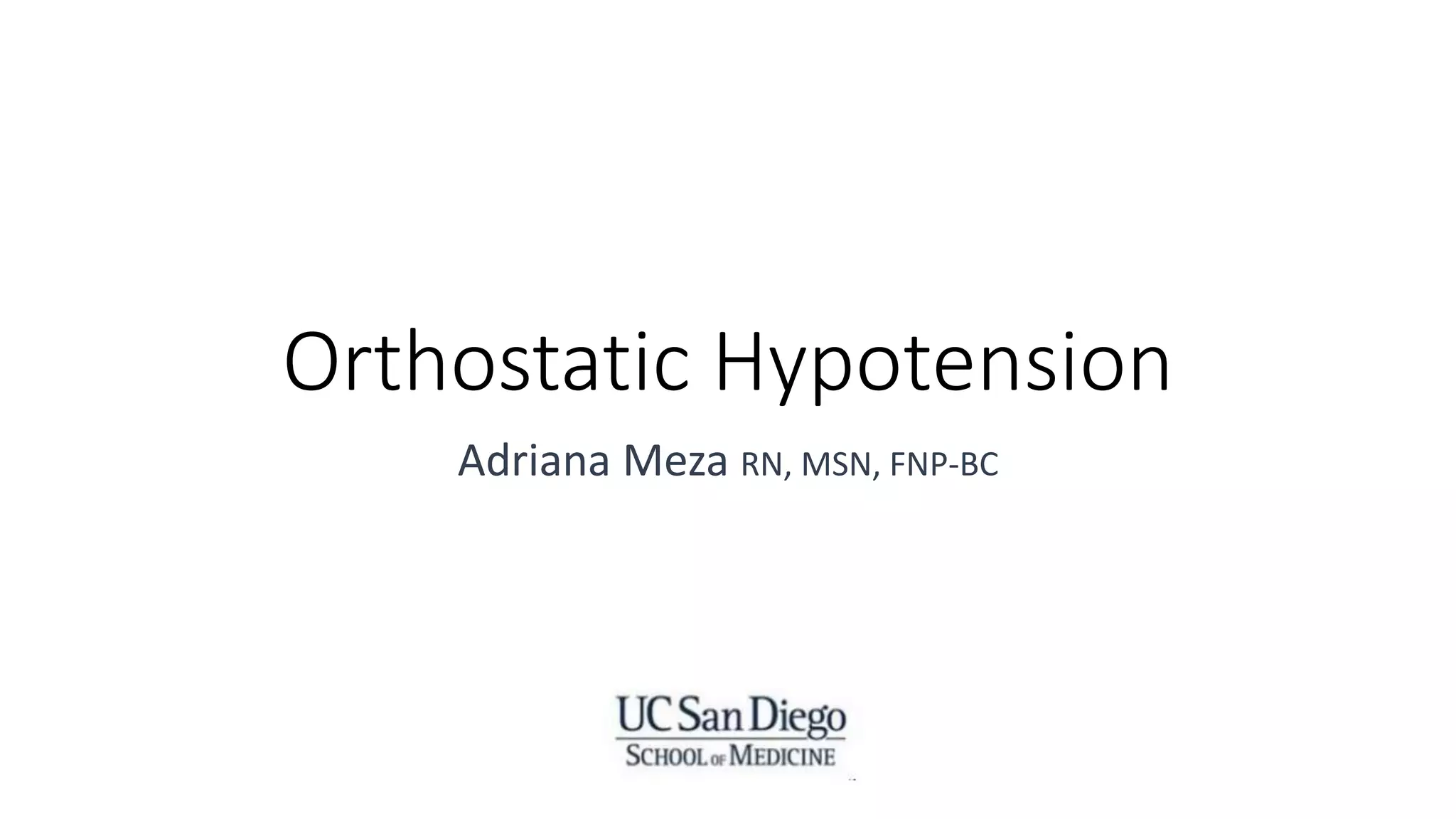 Orthostatic hypotension | PPTX