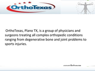 OrthoTexas: Physical Therapy Plano, TX | PPT | Bone and Joint Conditions | Diseases and Conditions