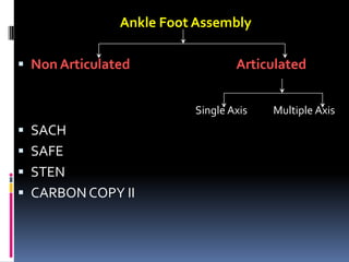 Orthotics and prosthetics UG lecture | PPTX
