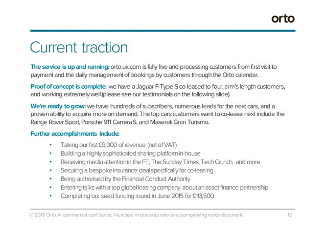 Orto - Pitch Deck - August 2016 | PPT