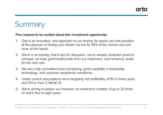 Orto - Pitch Deck - August 2016 | PPT