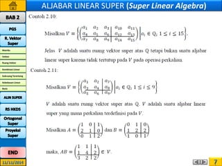 Ortogonalisasi super gram schmidt pada aljabar linear super (super ...