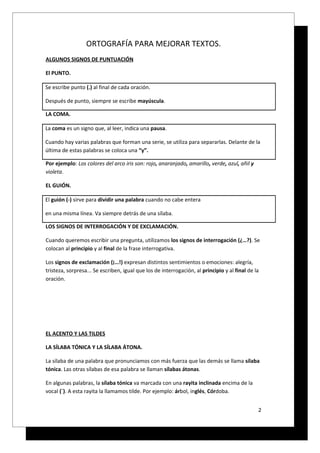 Ortografía para mejorar textos | DOC