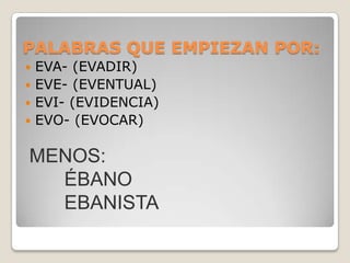 Ortografía reglas de la v | PPSX