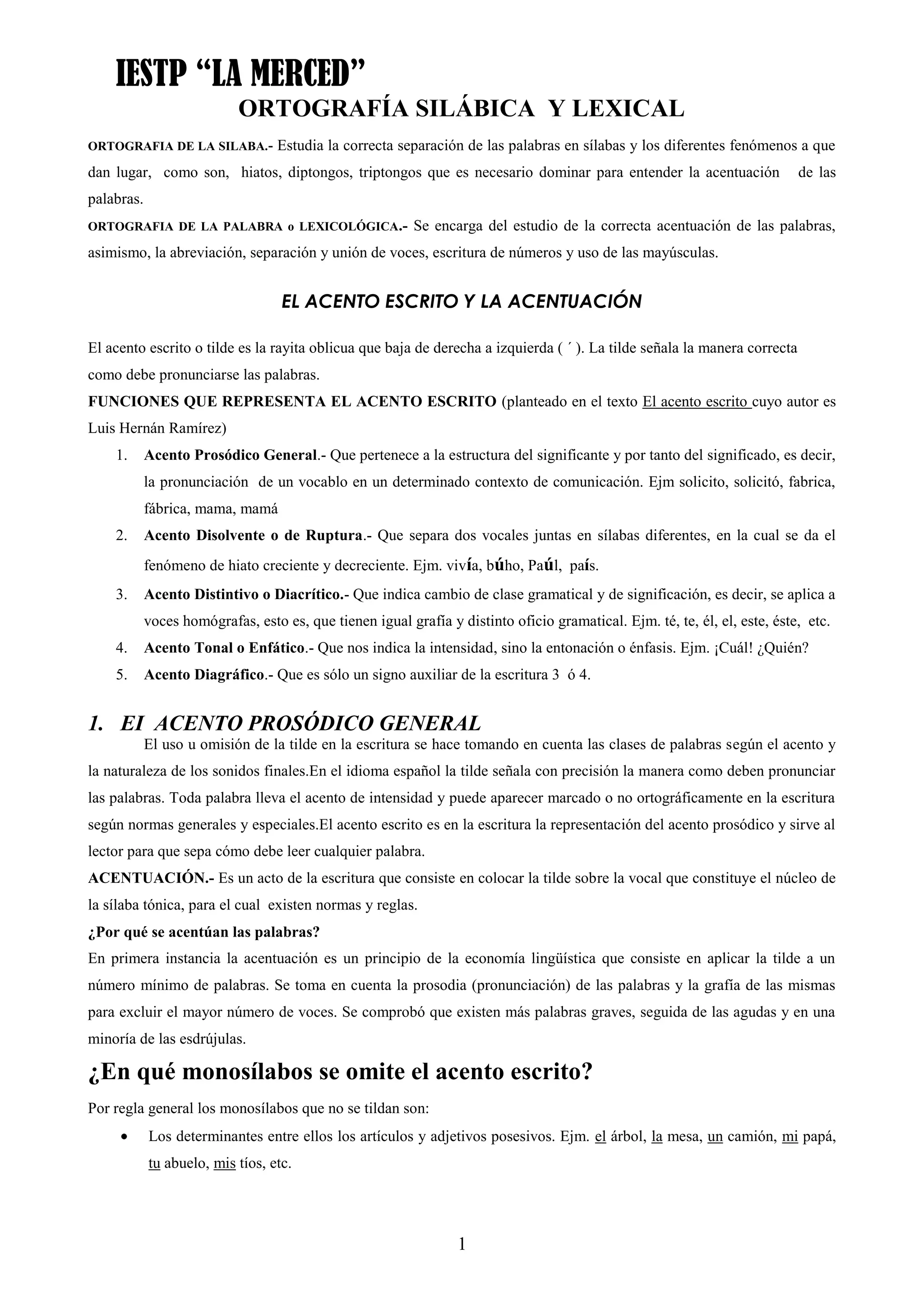 Ortografía silábica y lexical | DOCX