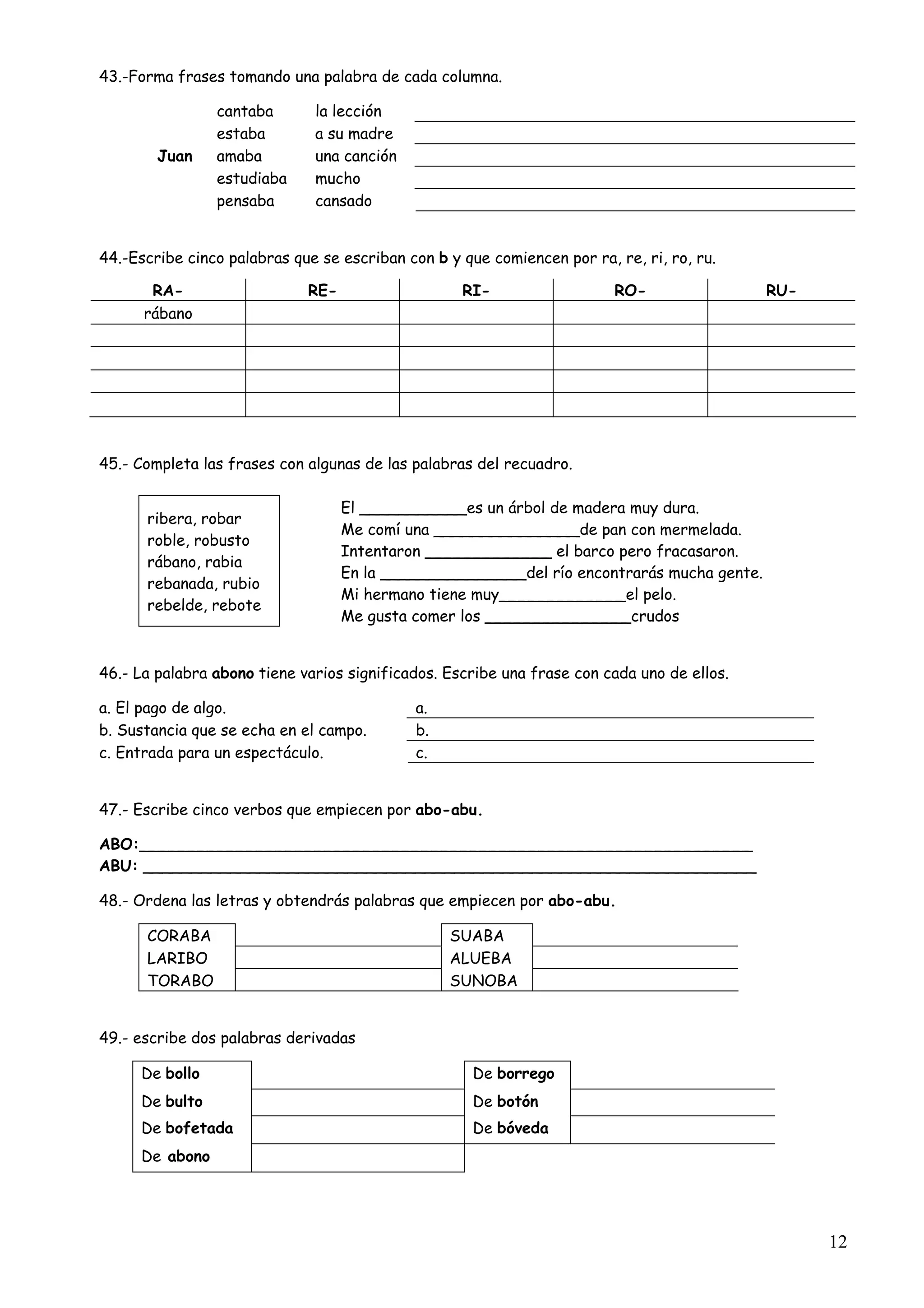 Ortografía de la b-y-v | PDF