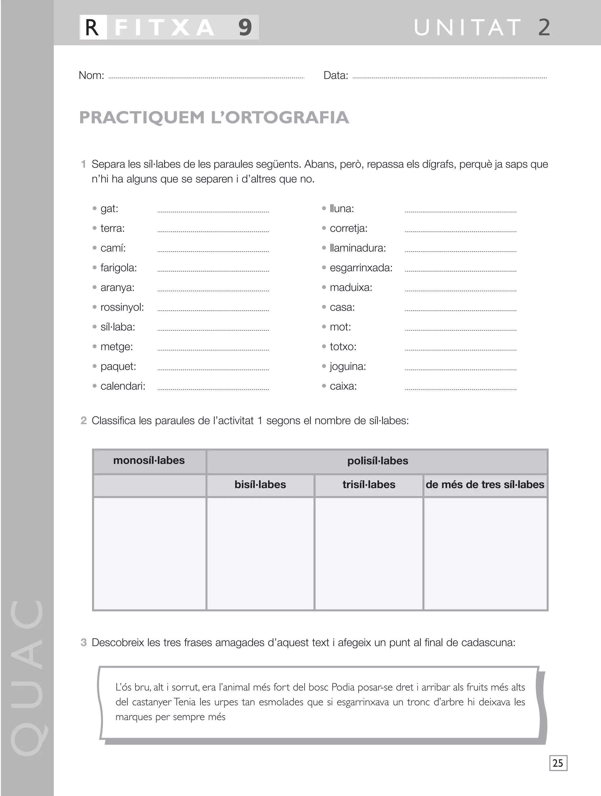 Ortografia catalana 3r ep | PDF