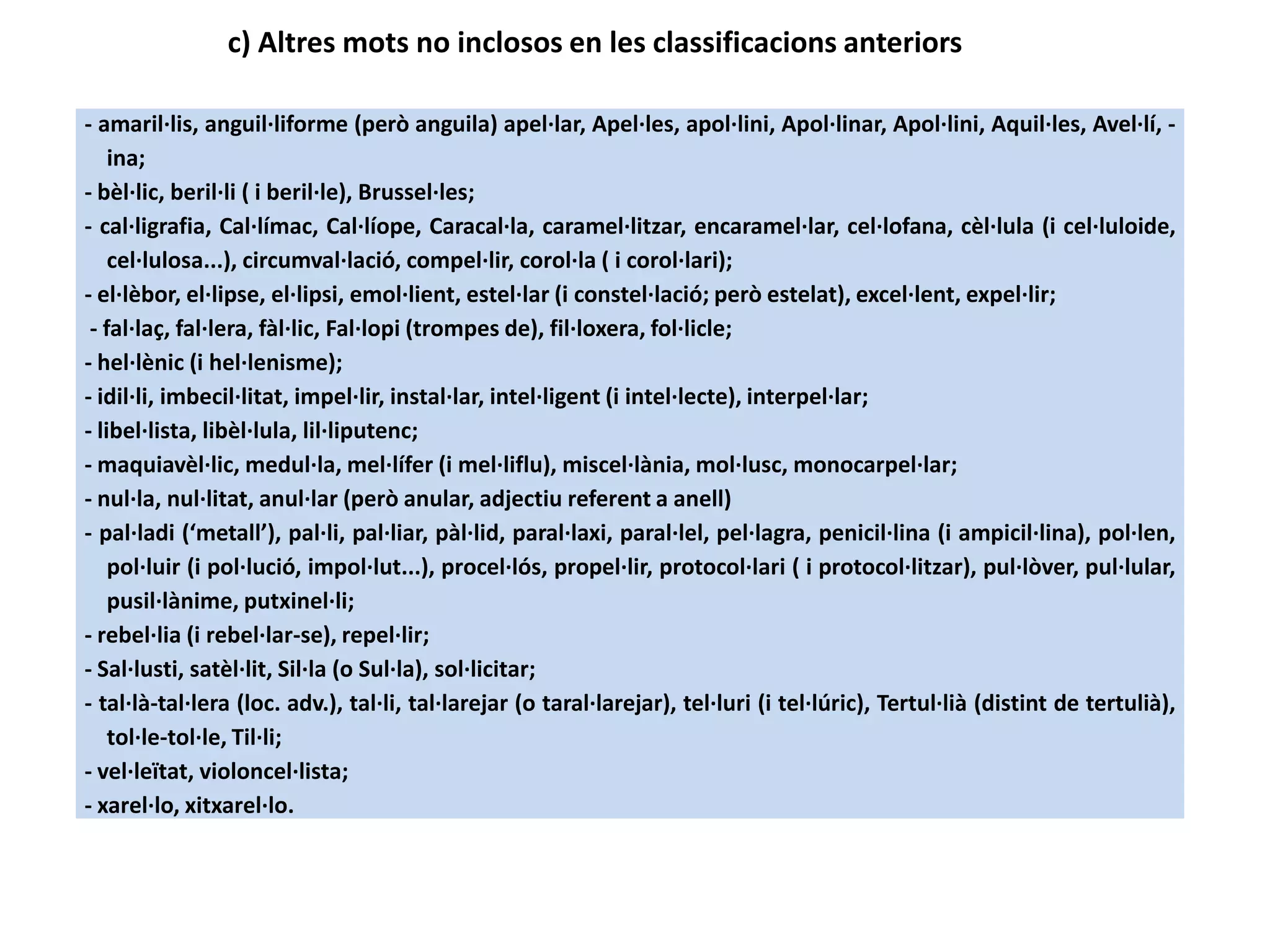 Ortografia i pronúncia de l, l·l, | PPTX