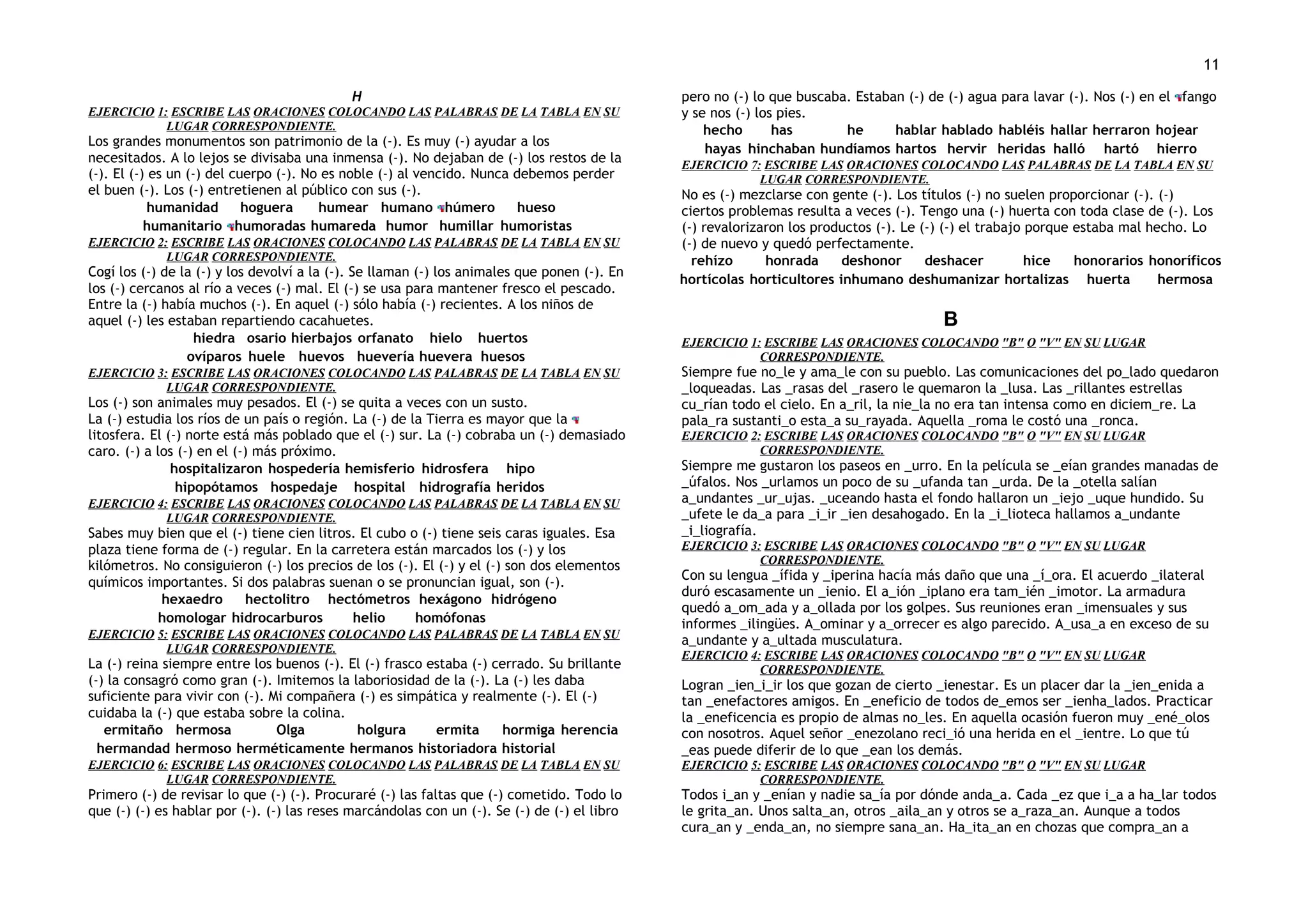 Ortografia web ejercicios_a | DOC