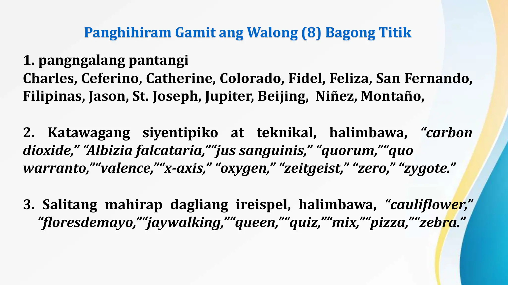 Ortograpiyang Aralin sa Filipino mga aralin | PPTX